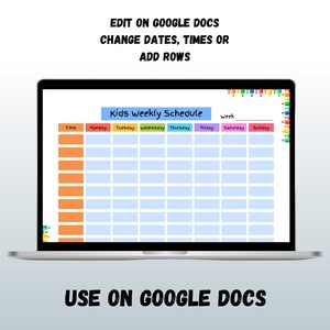 Editable Kids Weekly Planner, Weekly Schedule, PDF, Google Docs ...