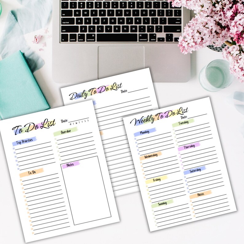 To Do List Template, Task Tracker, Daily Log, Weekly Lists, Work ...