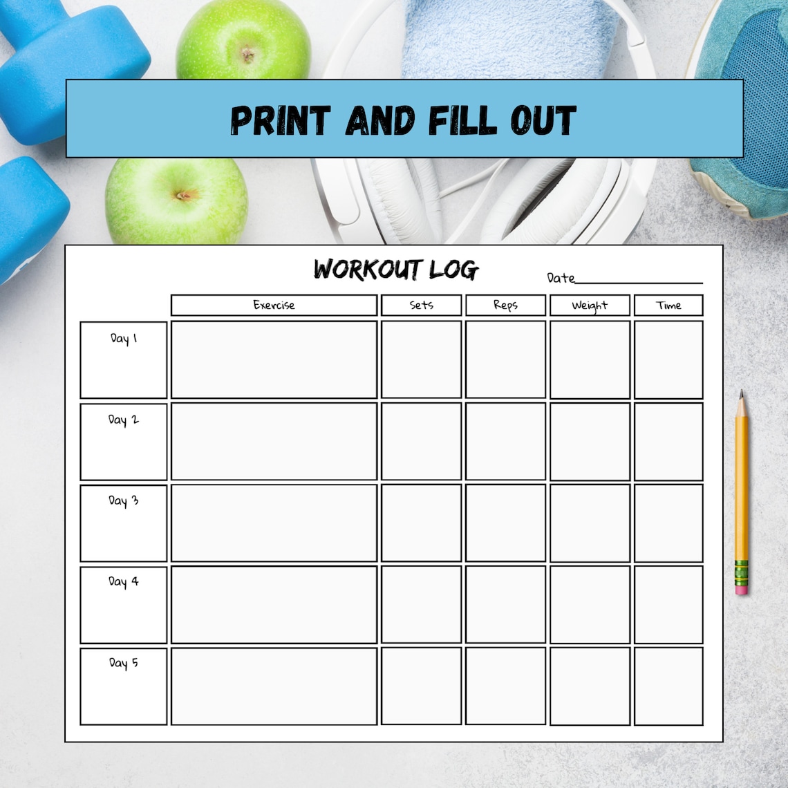 Workout Log, Exercise Tracker, Fitness Planner, Healthy Journal, Self ...