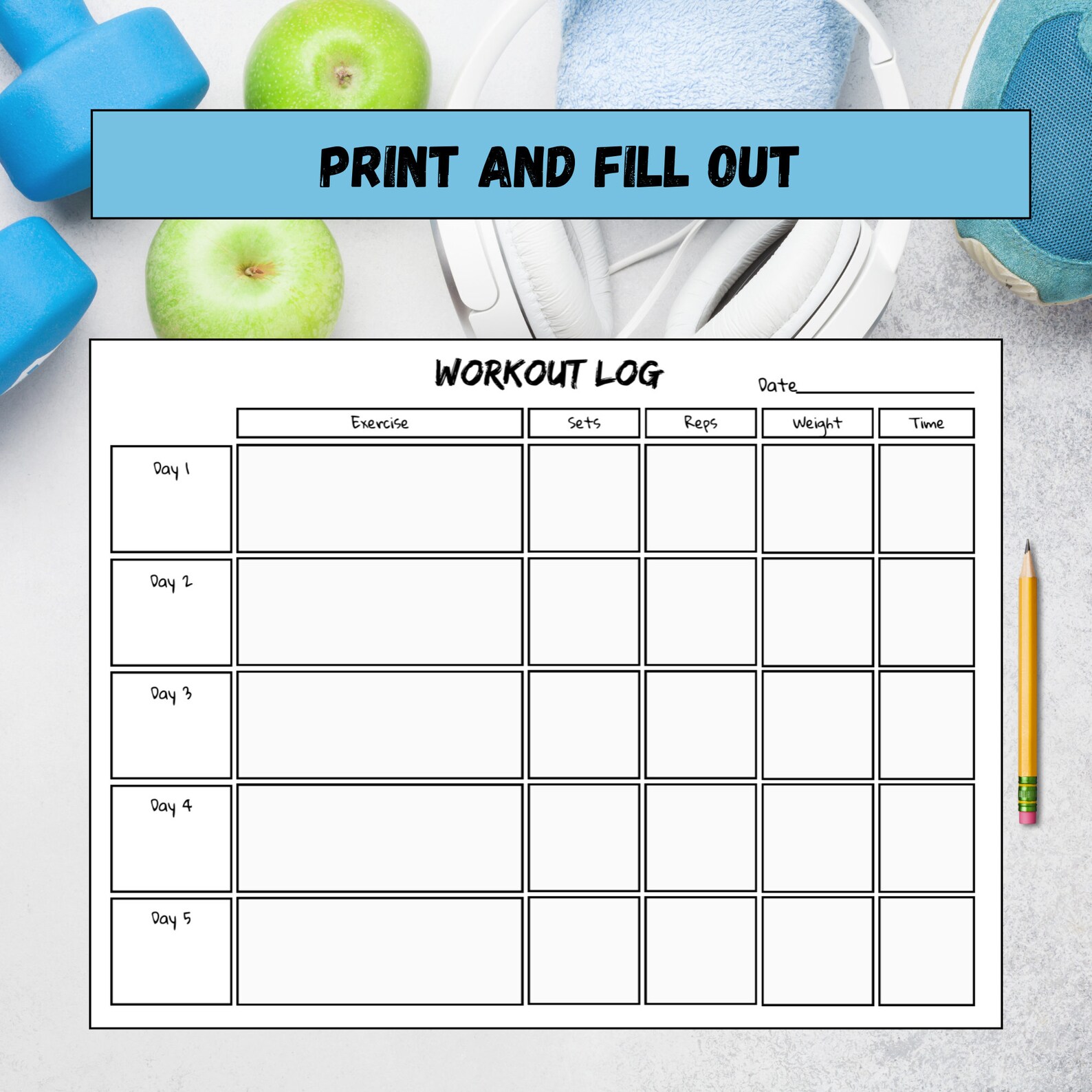 Workout Log, Exercise Tracker, Fitness Planner, Healthy Journal, Self ...