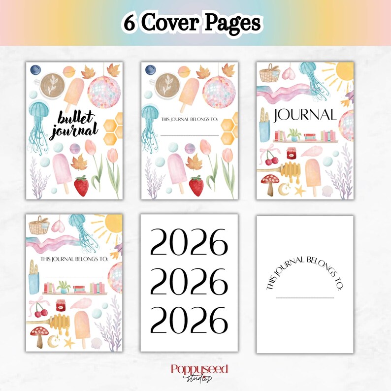 2026 Bullet Journal Printable Bujo Journal Template Aesthetic Colorful ...