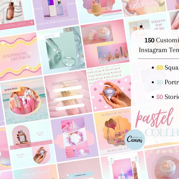 Pastel Instagram Template - Etsy