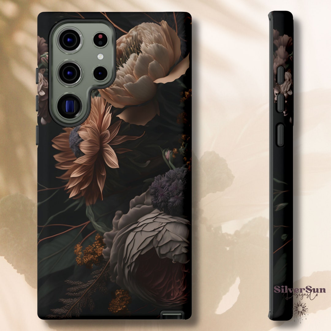 Dark Academia Aesthetic Floral Gothic Dual Layer Tough Phone Case ...