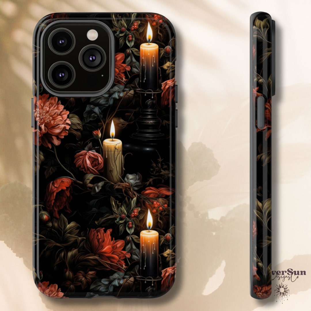 Dark Academia Aesthetic Floral Gothic Dual Layer Tough Phone Case ...