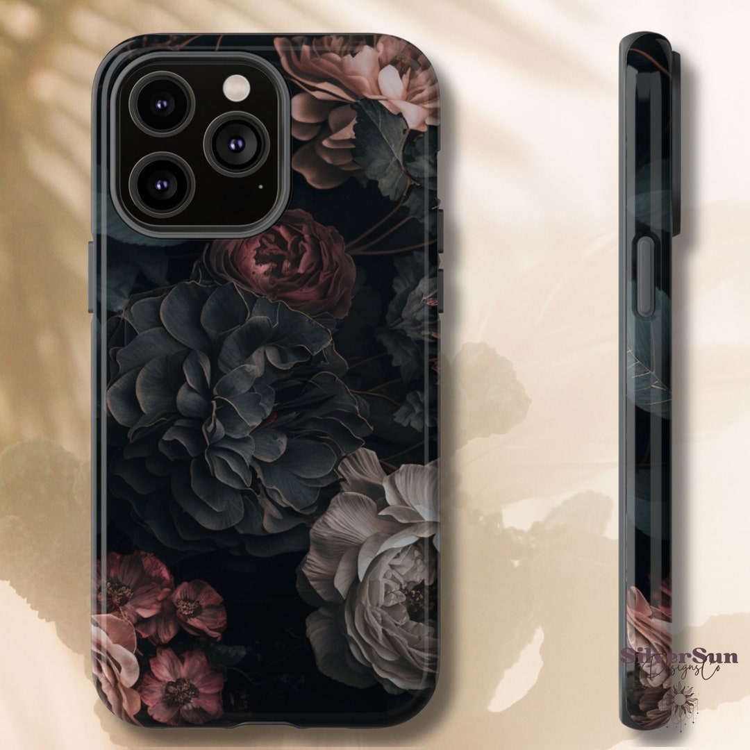 Dark Academia Aesthetic Floral Gothic Dual Layer Tough Phone Case ...