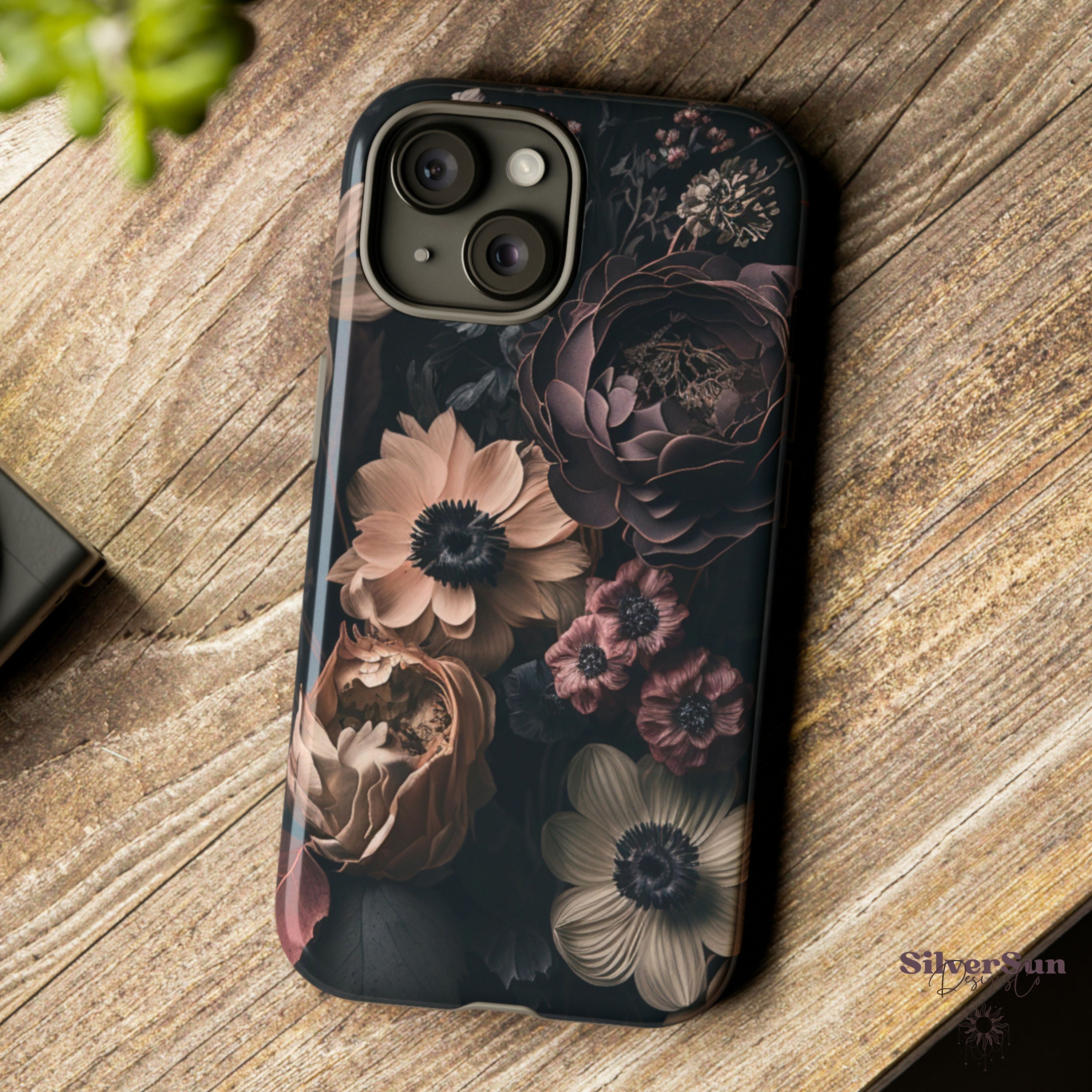 Dark Academia Aesthetic Floral Gothic Dual Layer Tough Phone Case ...