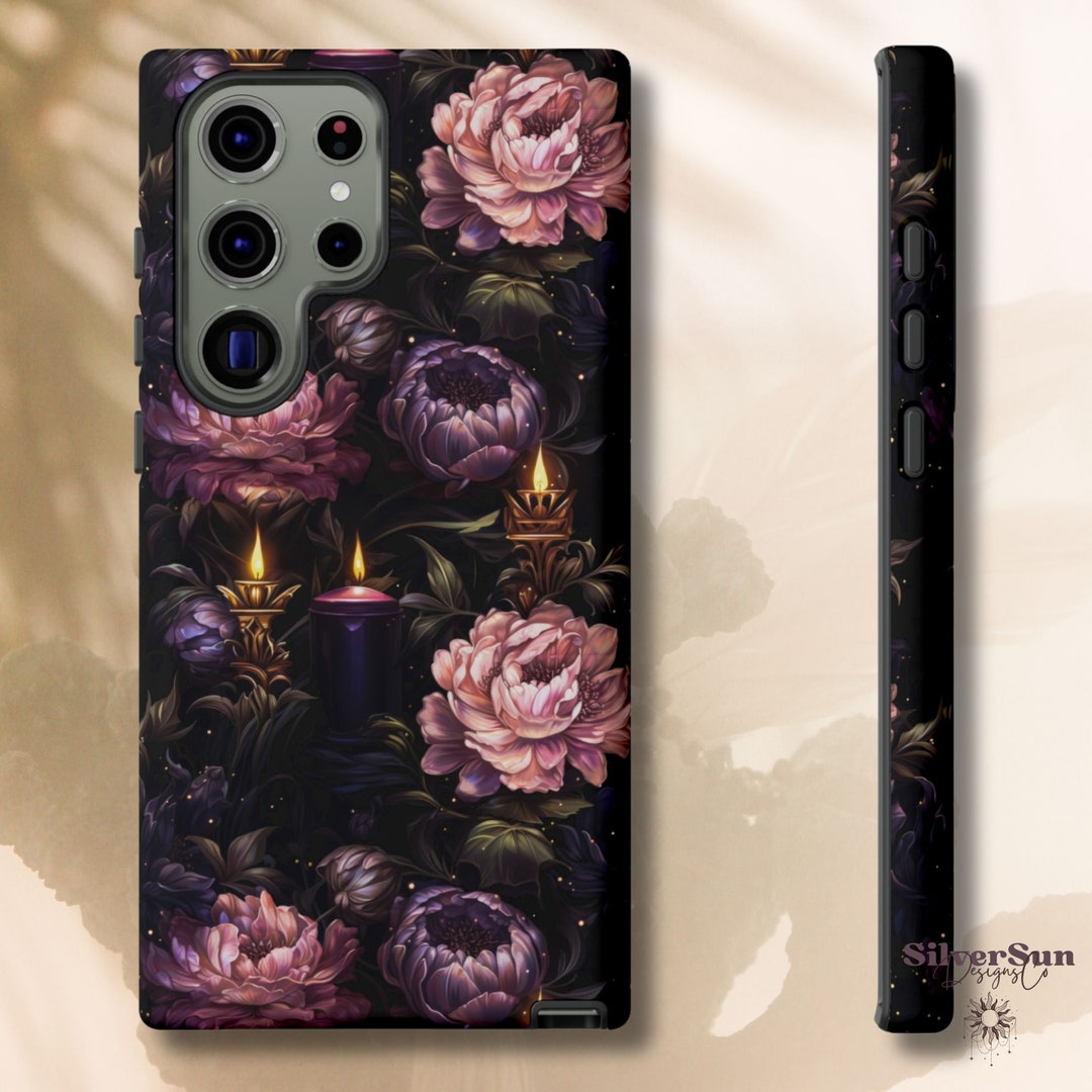 Dark Academia Aesthetic Floral Gothic Dual Layer Tough Phone Case ...