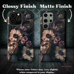 Dark Academia Aesthetic Floral Gothic Dual Layer Tough Phone Case ...