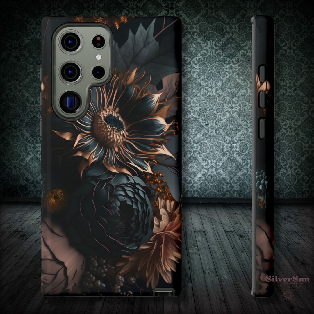 Dark Academia Aesthetic Floral Gothic Dual Layer Tough Phone Case ...