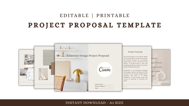 Interior Design Project Proposal Template Canva Template Templates for ...