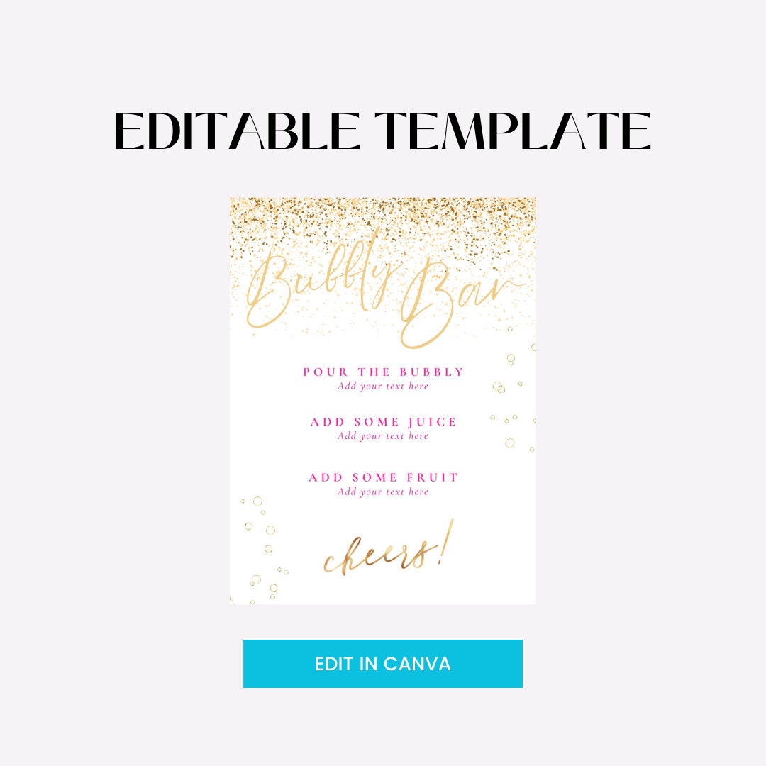 Drink Menu Template Drink Sign Printable Drink Sign - Etsy