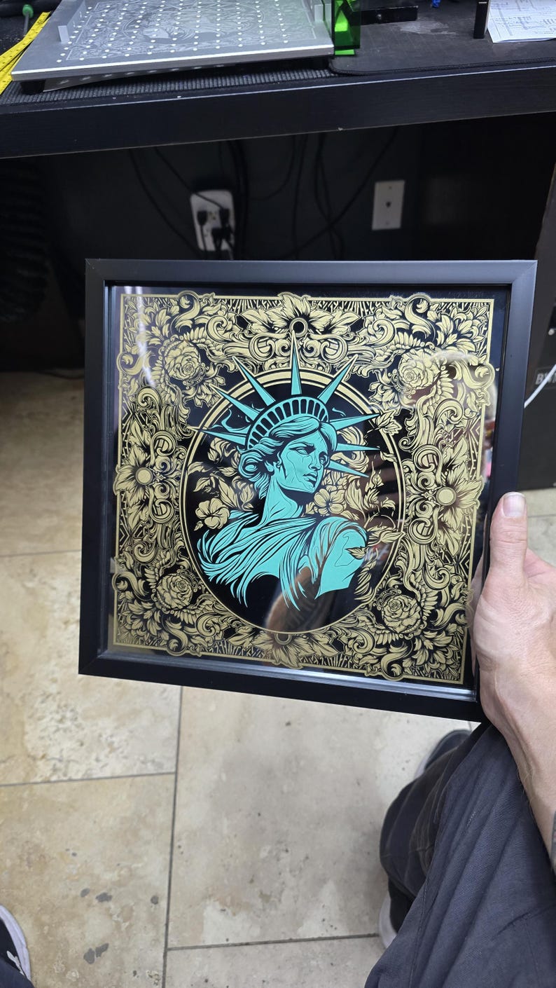 High Definition Lady Liberty With Custom Filigree Vector File - Etsy