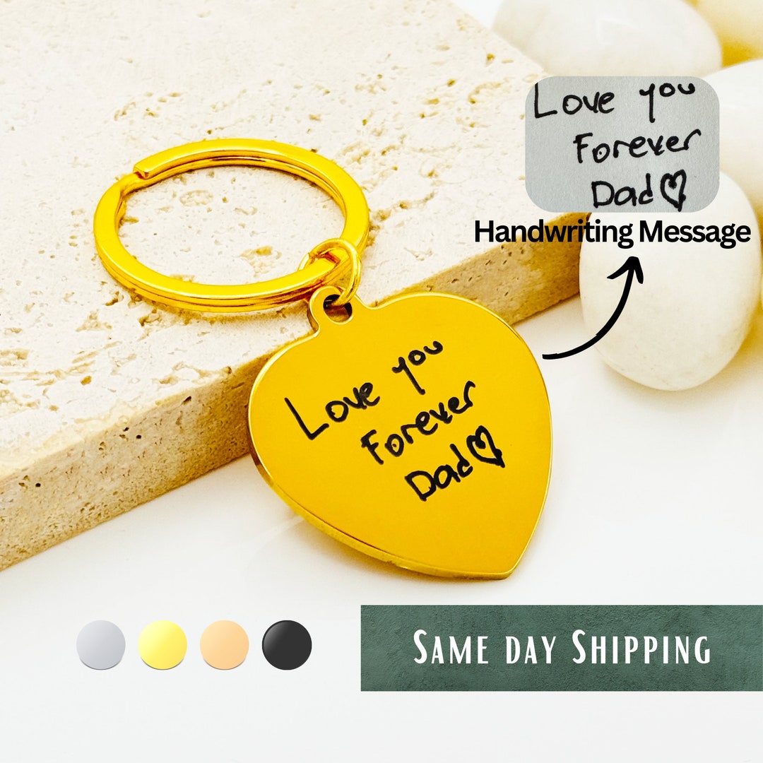 Actual Handwriting Heart Keychain Gift for Women Personalized Gift ...