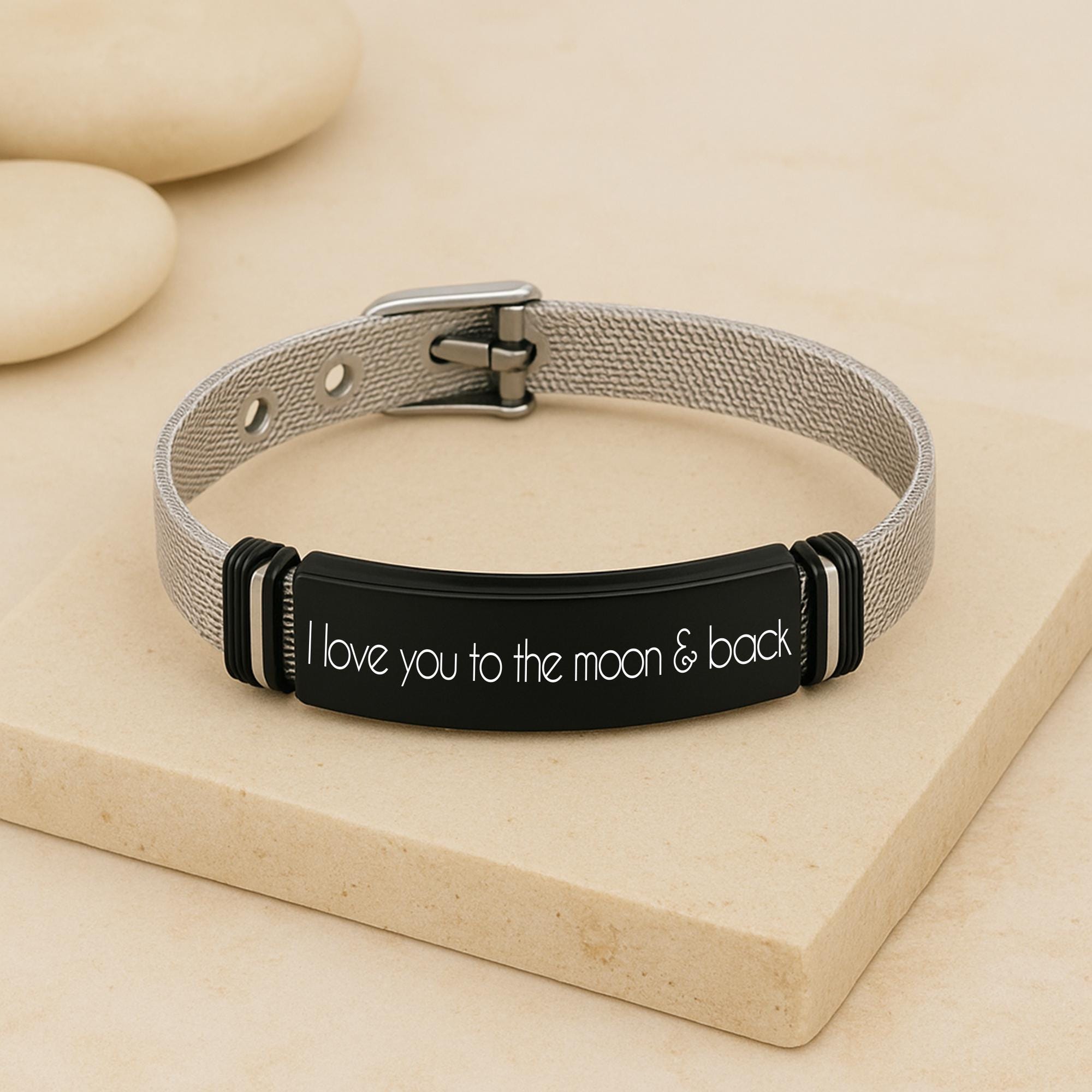 Custom Engraved Bracelet • Unisex Personalized Jewelry • Mesh Custom ...