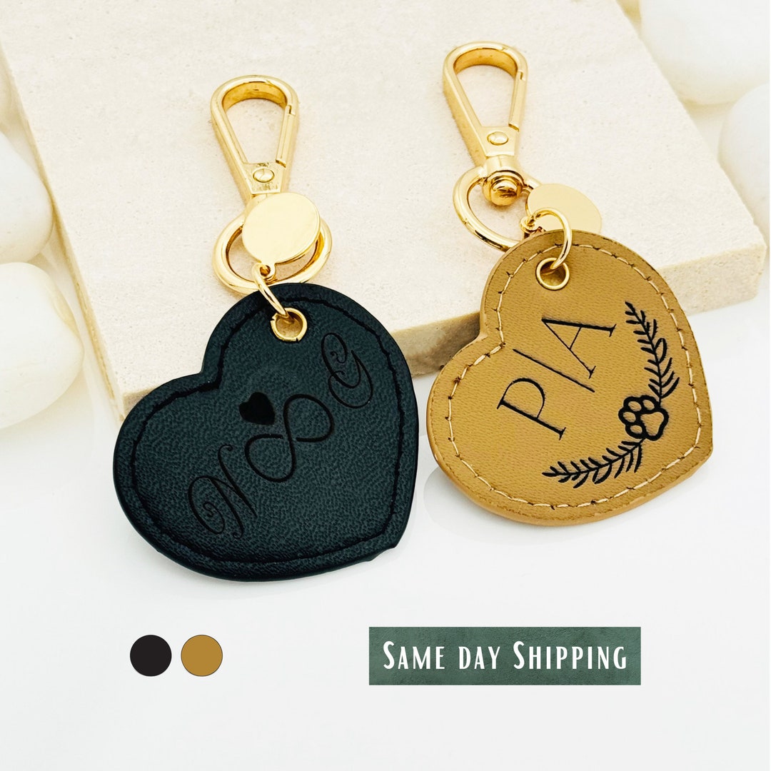 Leather Heart Keychains • Custom Leather Keychain • Custom Logo ...