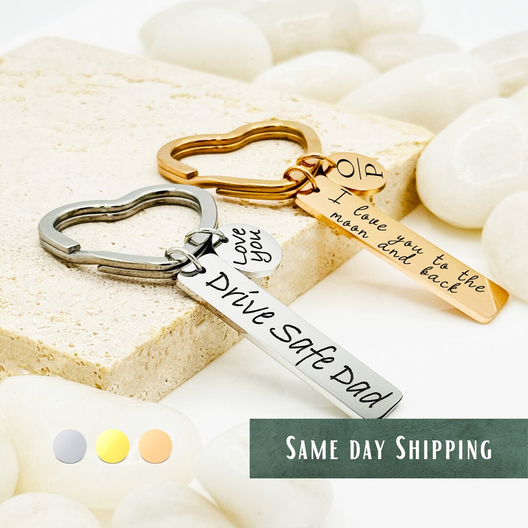 Personalized Heart Keychain • Heart Shape Keychain • Handwriting ...