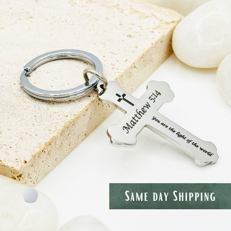 Cross Key Chain - Etsy