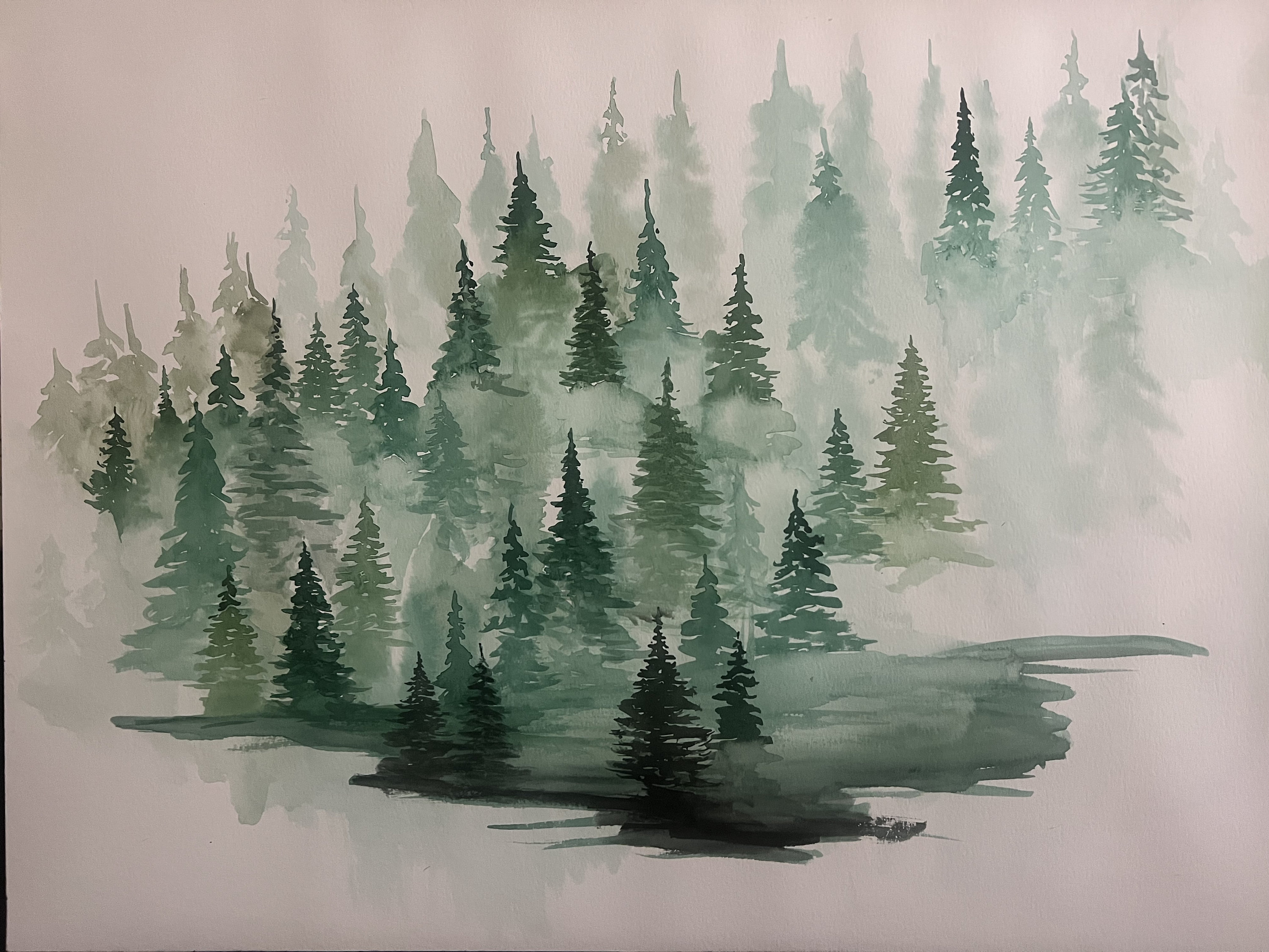 Original Artwork, Original Watercolour Painting “ Emerald City”, Misty ...
