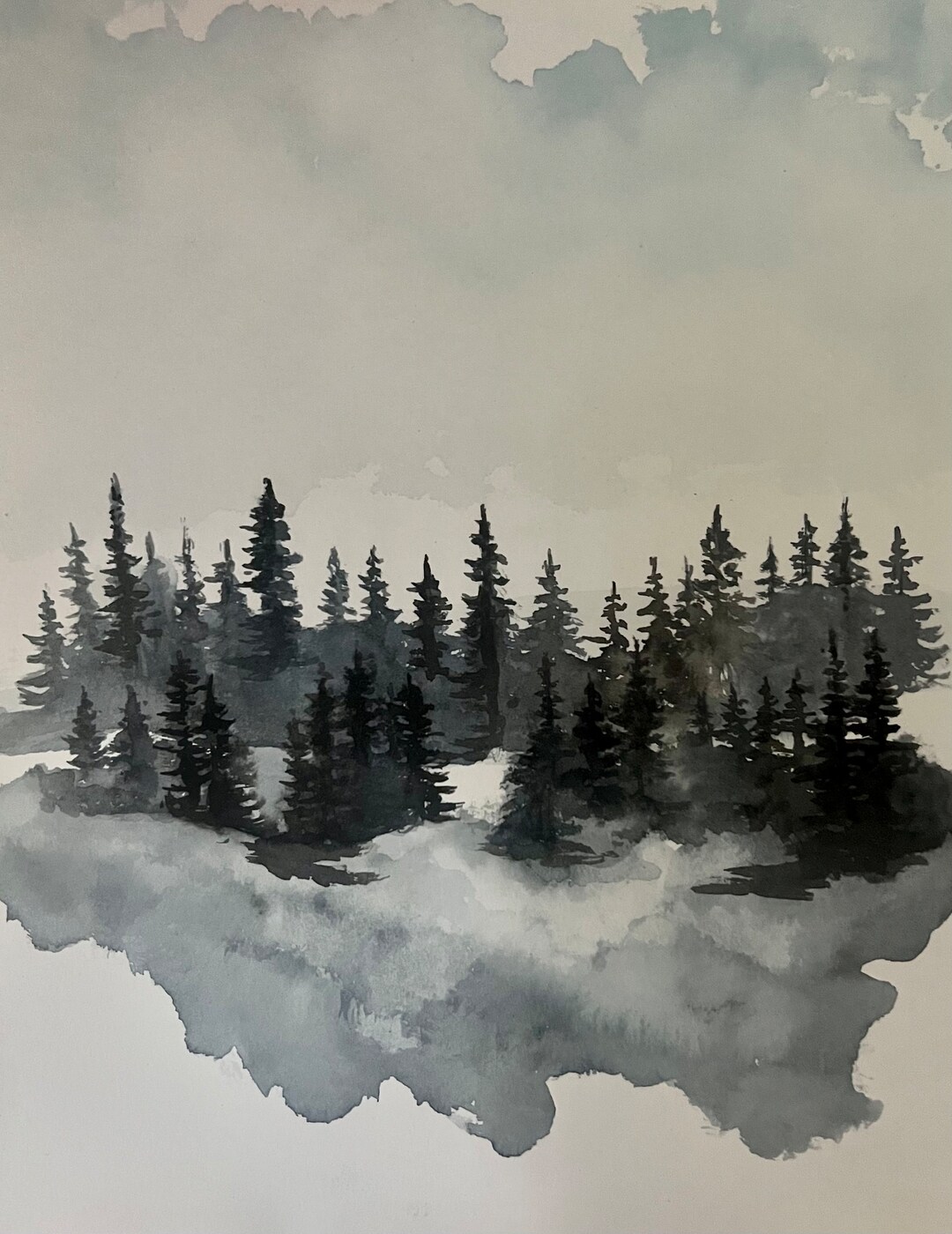 Original Artwork, Original Watercolour Painting “tree Pose”, Misty ...