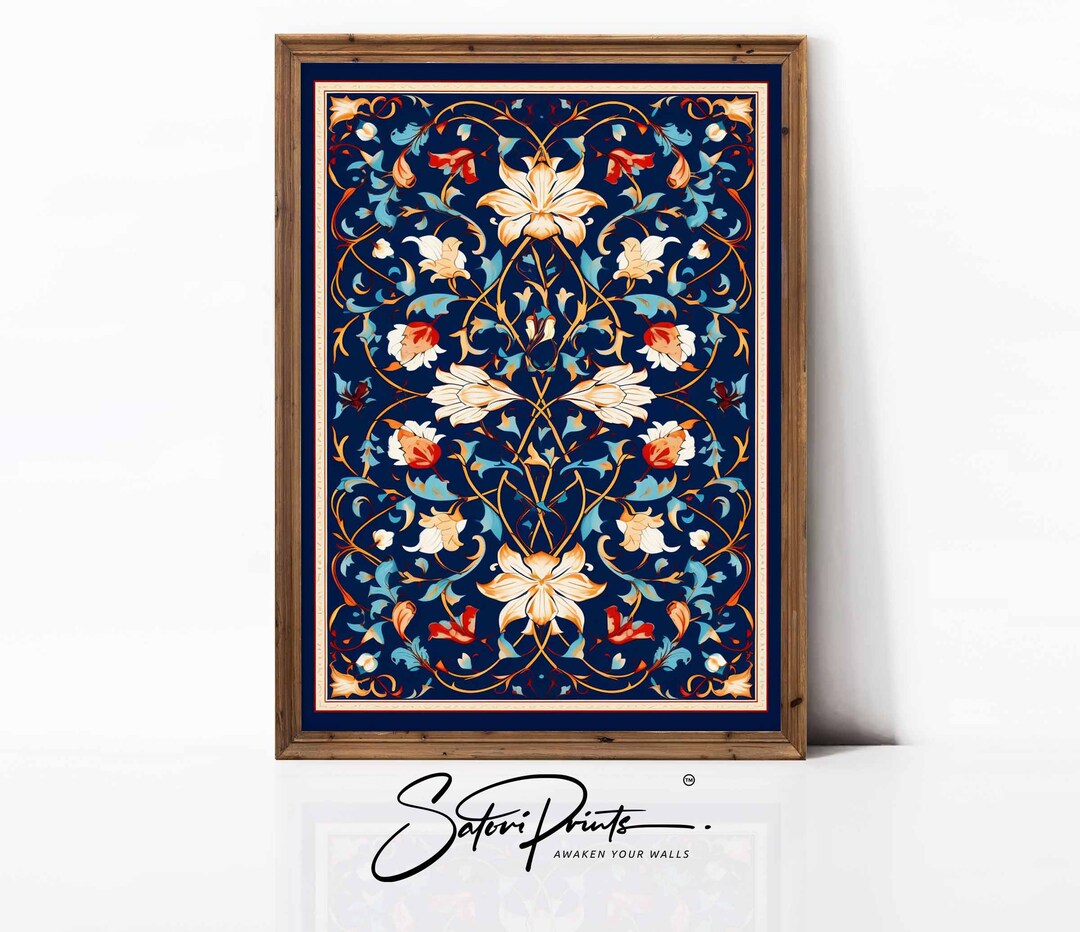Islamic Floral Art Poster Traditional Islamic Pattern Print Geometric ...
