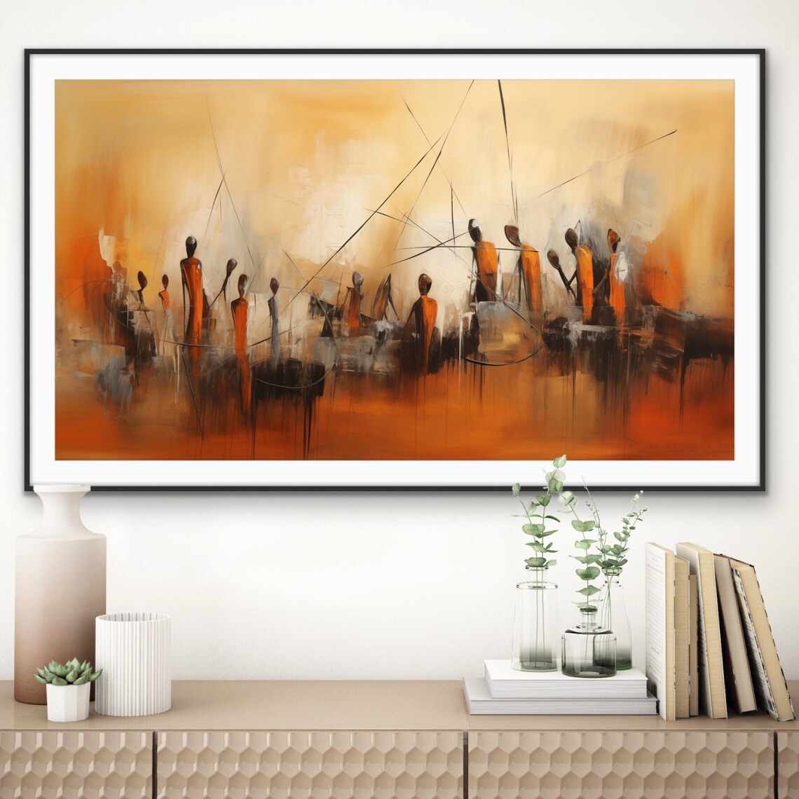African Tribe Abstract Oil Painting, Wall Art Print, Decor, Modern ...