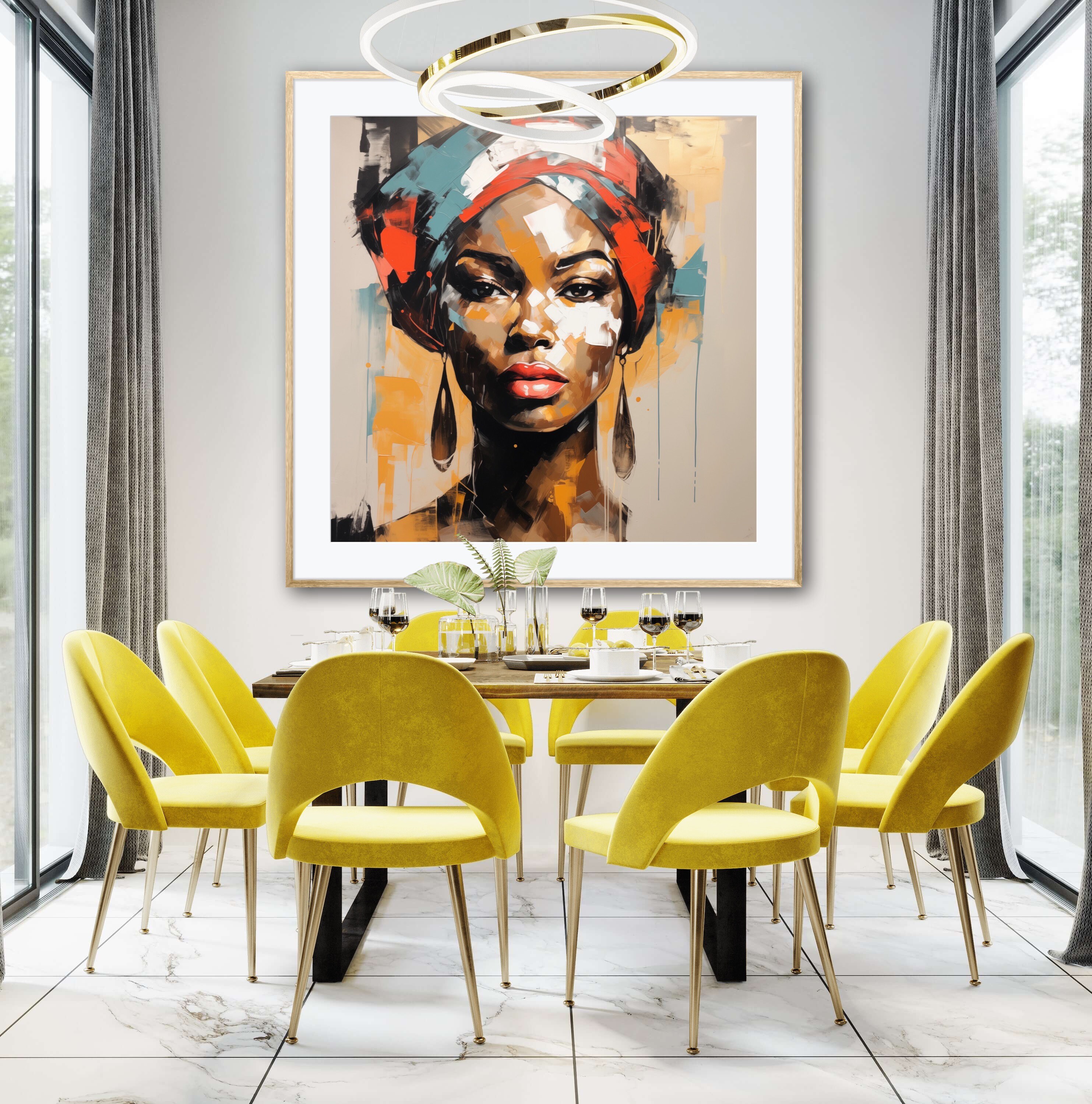 Graceful Essence: African Lady Portrait - Wall Art Print, Cultural ...