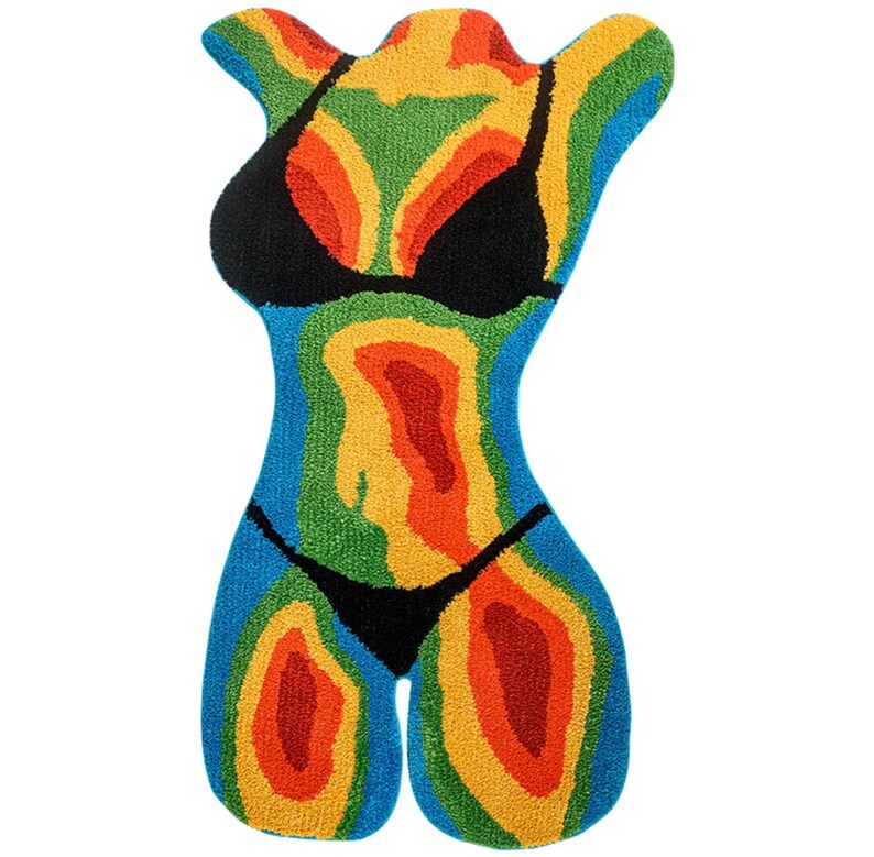 Thermal Female Body Tufted Rug Heat Body Bikini Girl Art - Etsy