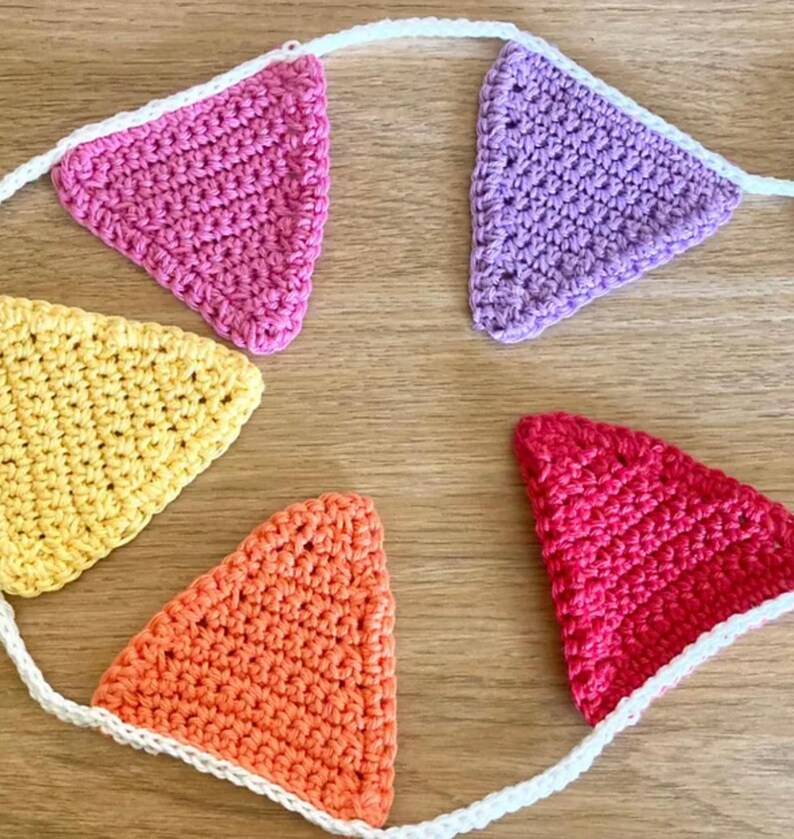 Colorful Crochet Bunting Pattern PDF for Party or Nursery Decor - Etsy