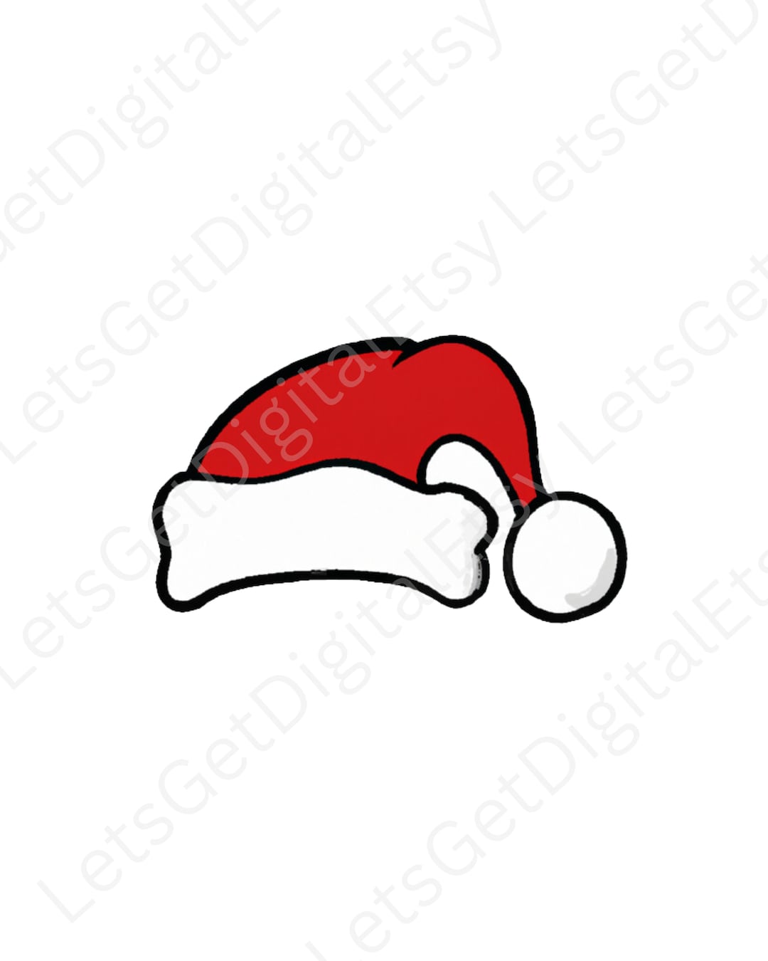 Festive Santa Hat Digital Art - Christmas JPG, SVG, PNG Files - Etsy
