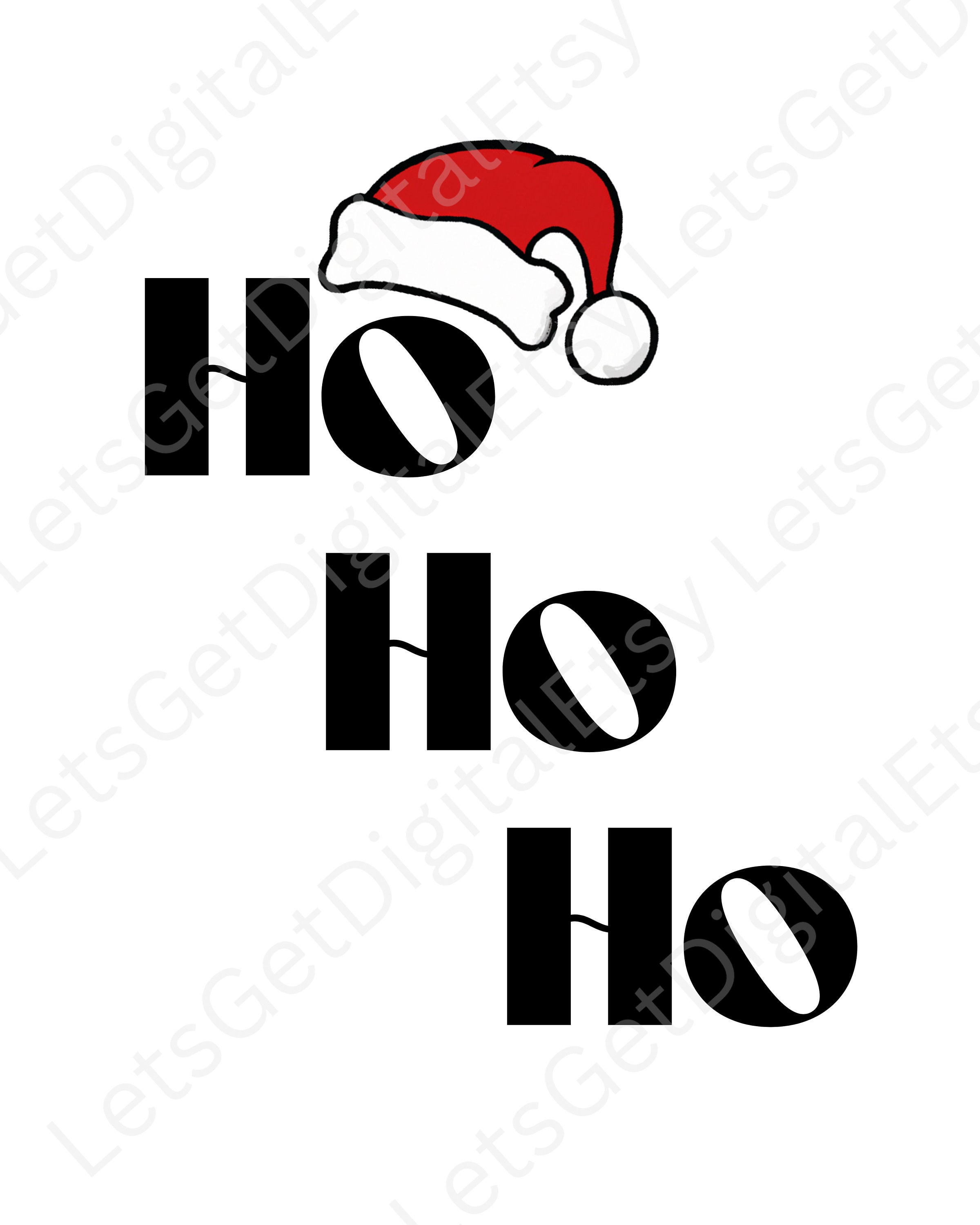 Santa Ho Ho Ho Digital Art - Christmas JPG, SVG, PNG Files - Etsy