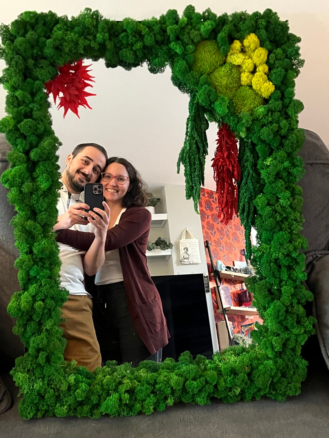 Preserved Moss Mirror Moss Wall Hangings Living Moss Art Mirror ...