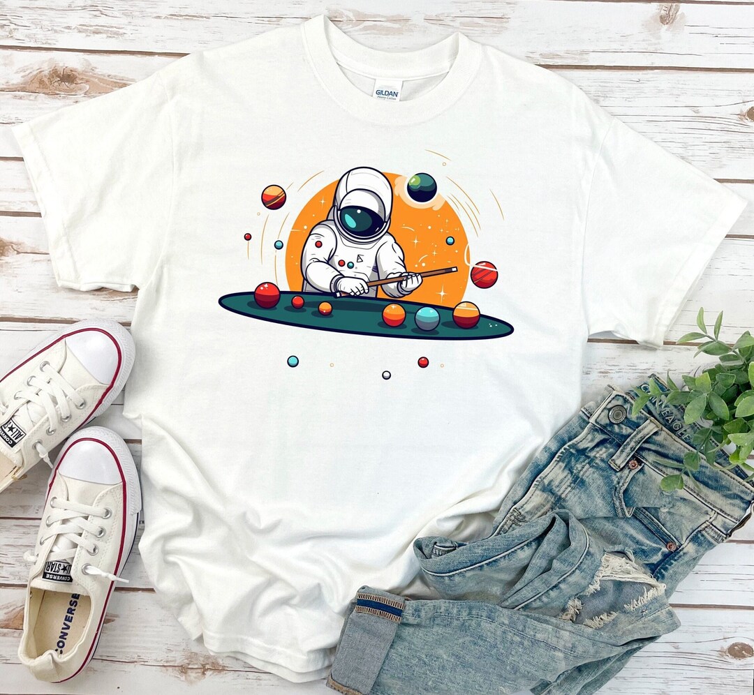 Astronaut Playing Pool. Billiard Shirt. Astronaut Shirt. Cosmonaut ...