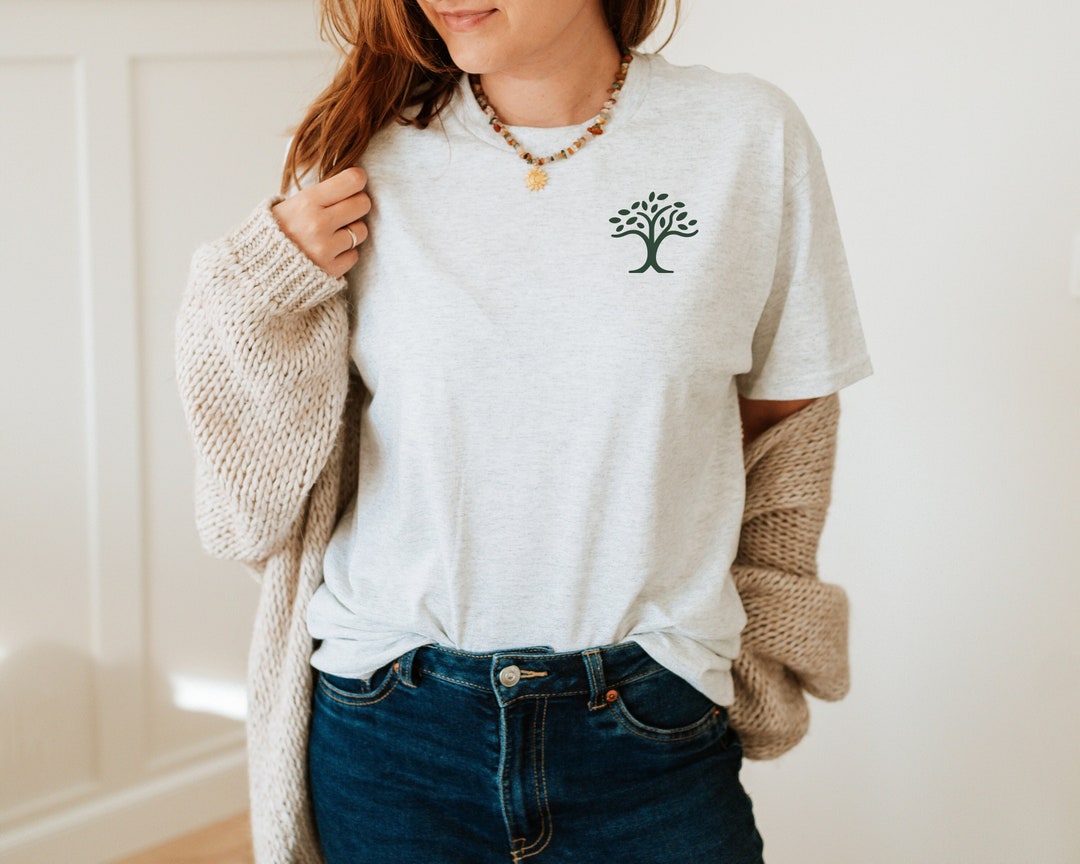 Minimalist Tree Shirt. Weeping Willow. Tree Tee. Chest Tree Shirt. Pine ...