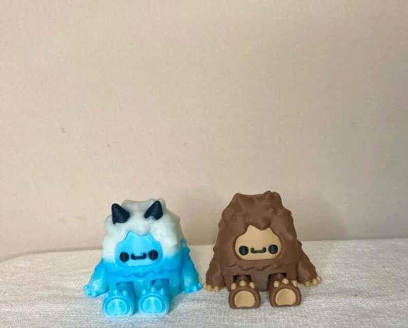 Yeti and Bigfoot 3D Printed Articulated Fidget Toy Sensory Toy Gift ...