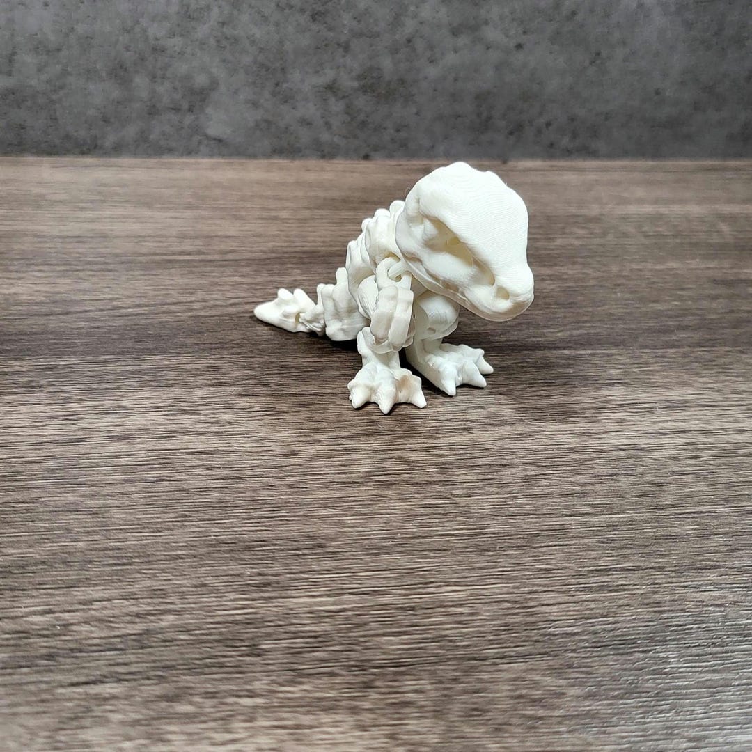 Tiny T-rex Skeleton Optional Platform | 3D Printed | Articulated ...