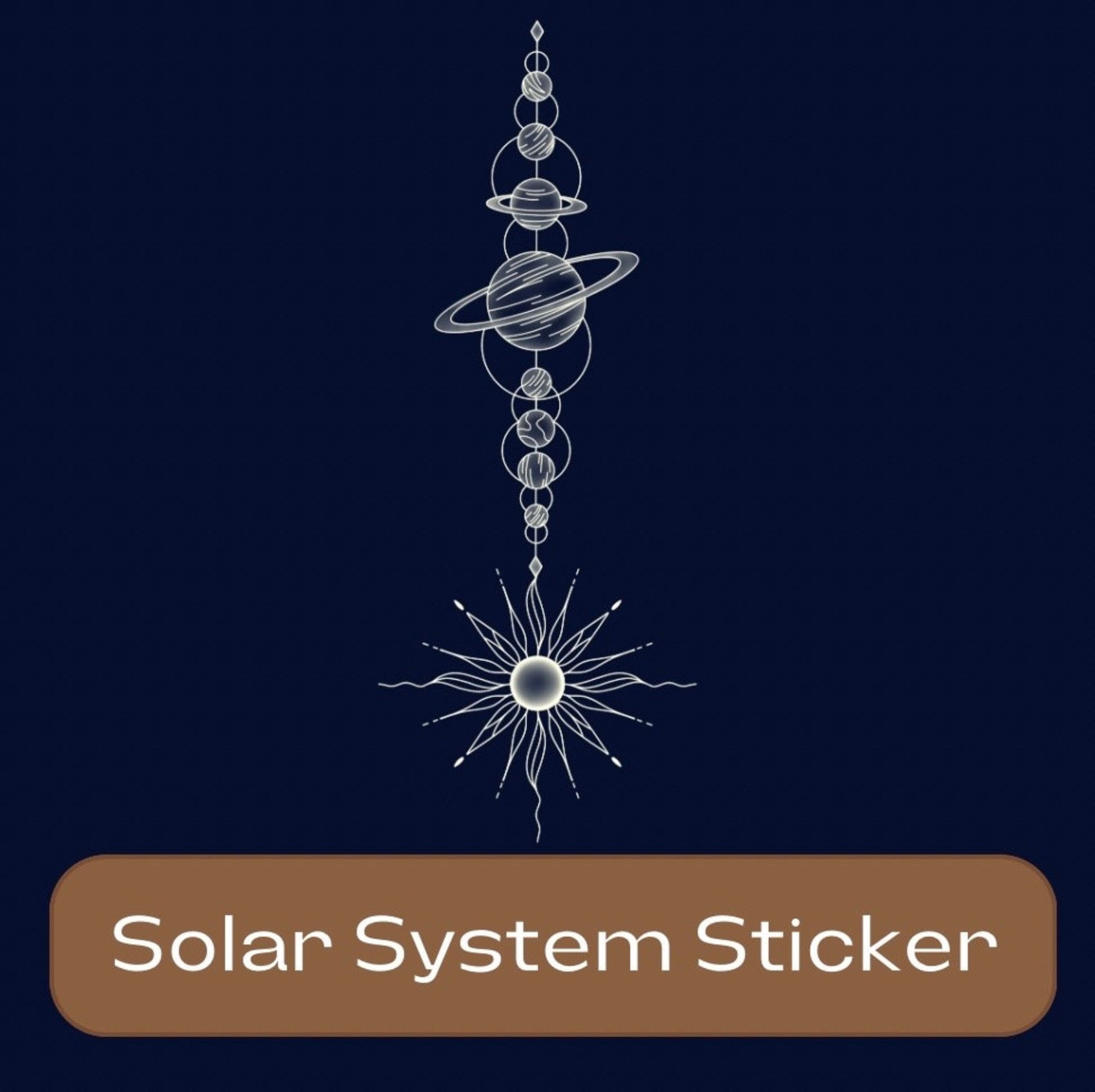 Moon Phases and Solar System Stickers Semi Transparent Sun Stars ...