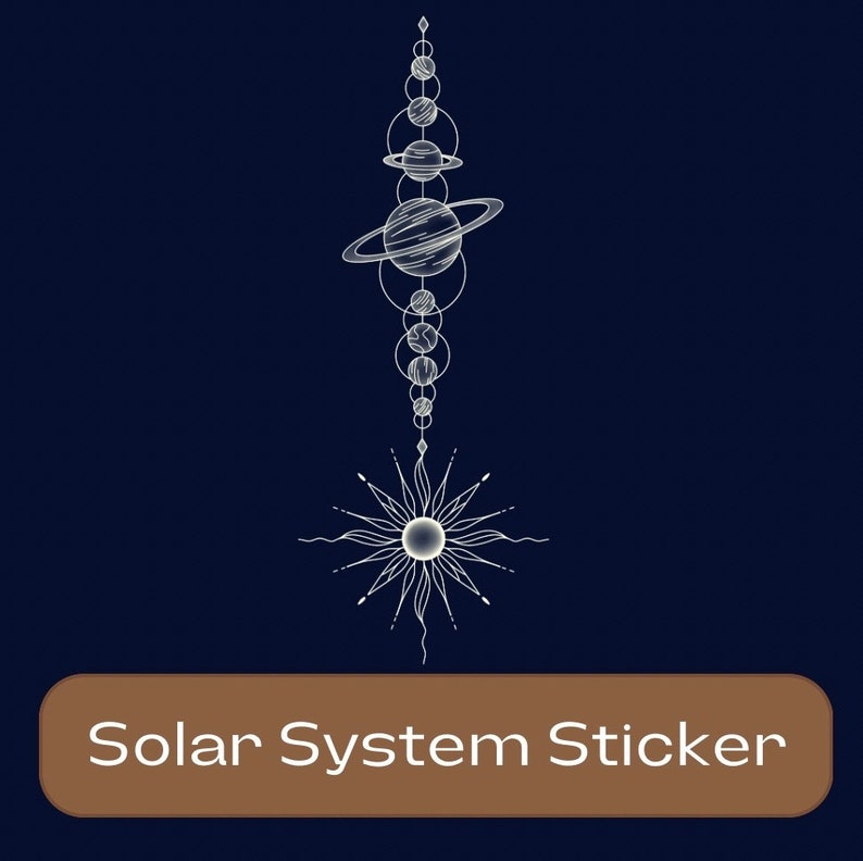 Moon Phases and Solar System Stickers Semi Transparent Sun Stars ...