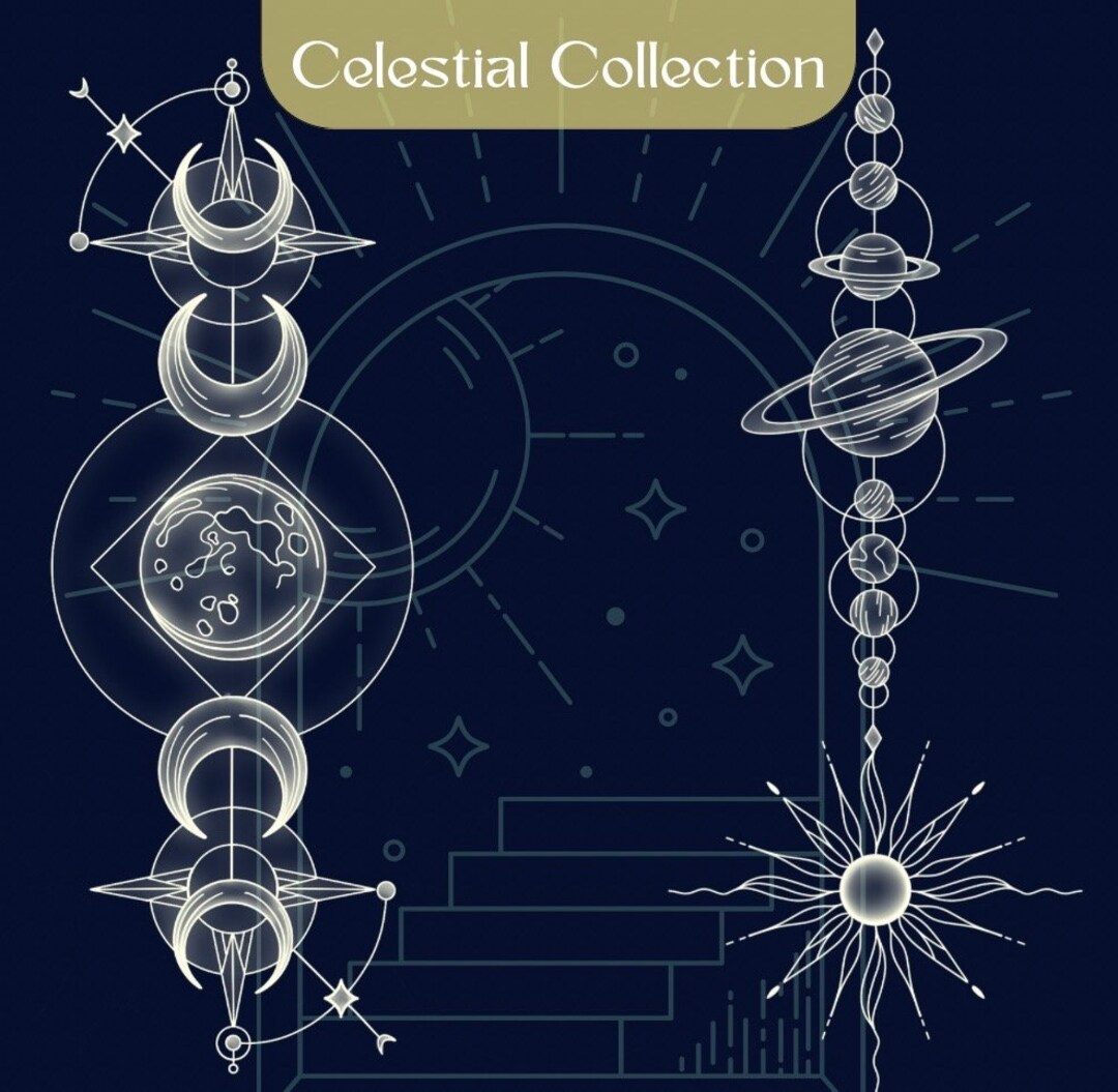 Celestial Collection Moon Phases & Solar System Stickers Semi ...