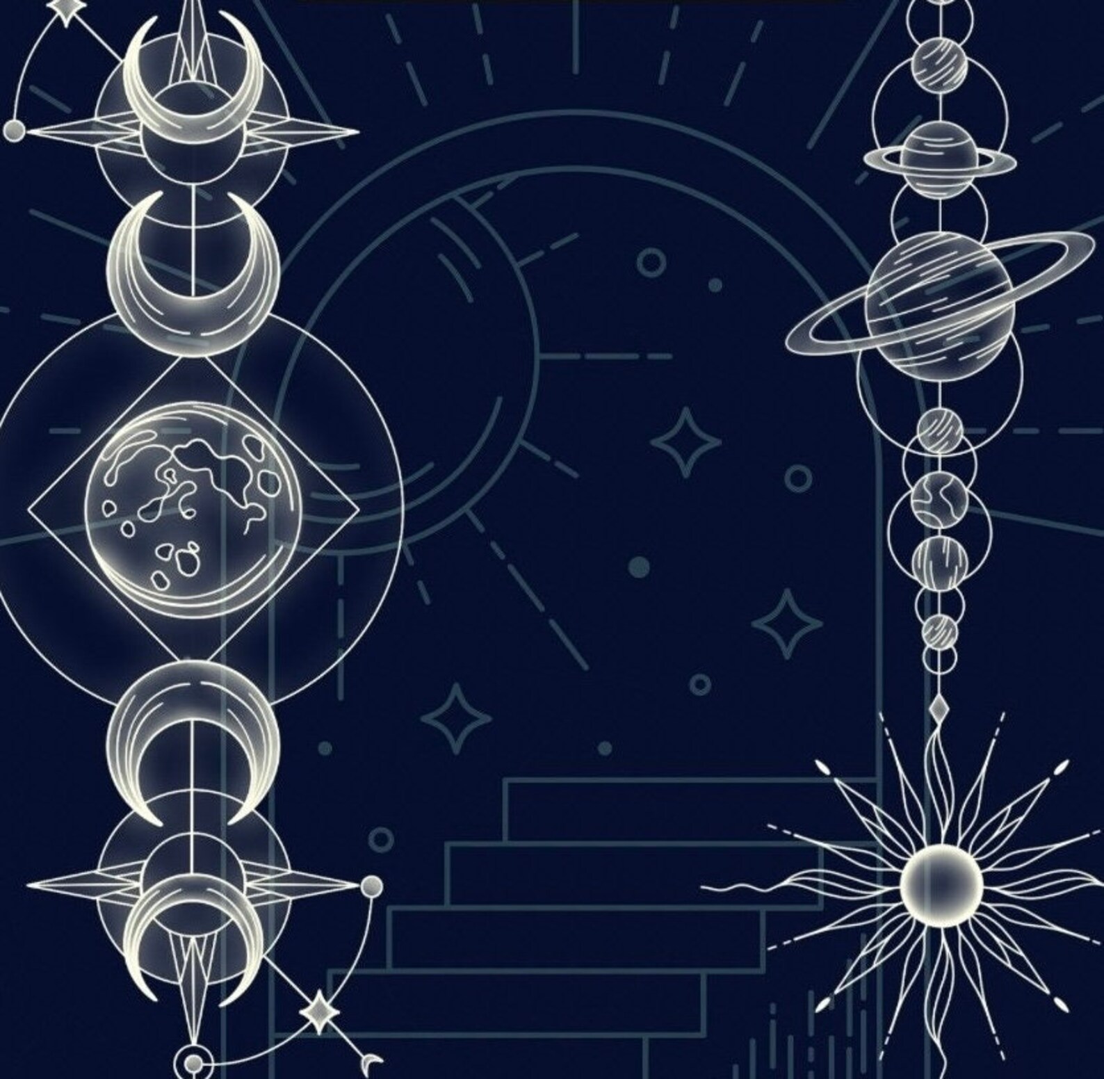 Moon Phases and Solar System Stickers Semi Transparent Sun Stars ...