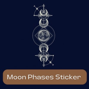Moon Phases and Solar System Stickers Semi Transparent Sun Stars ...