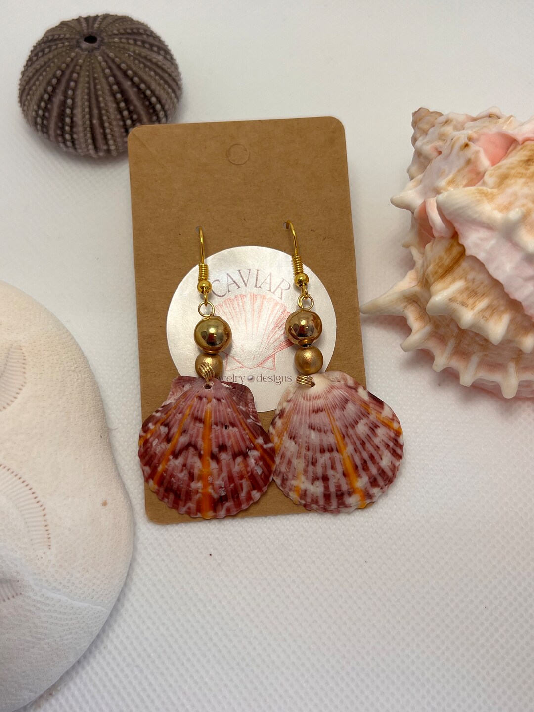 Large Seashell Statement Earring Scallop Shell Earrings Gold Scallop ...