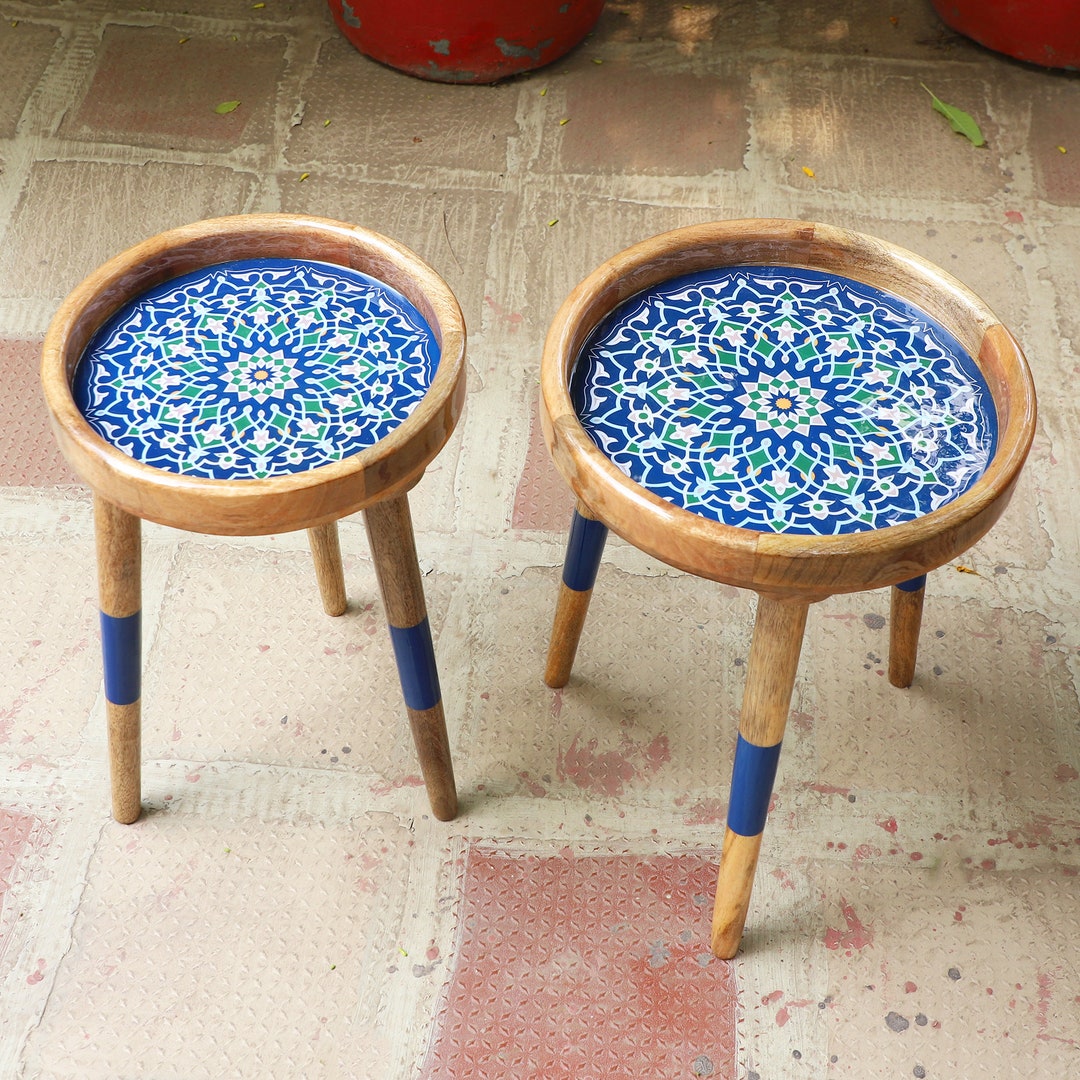 Wooden Side Stool, Three-legged Side Table, Tripod Stool, (multipurpose ...