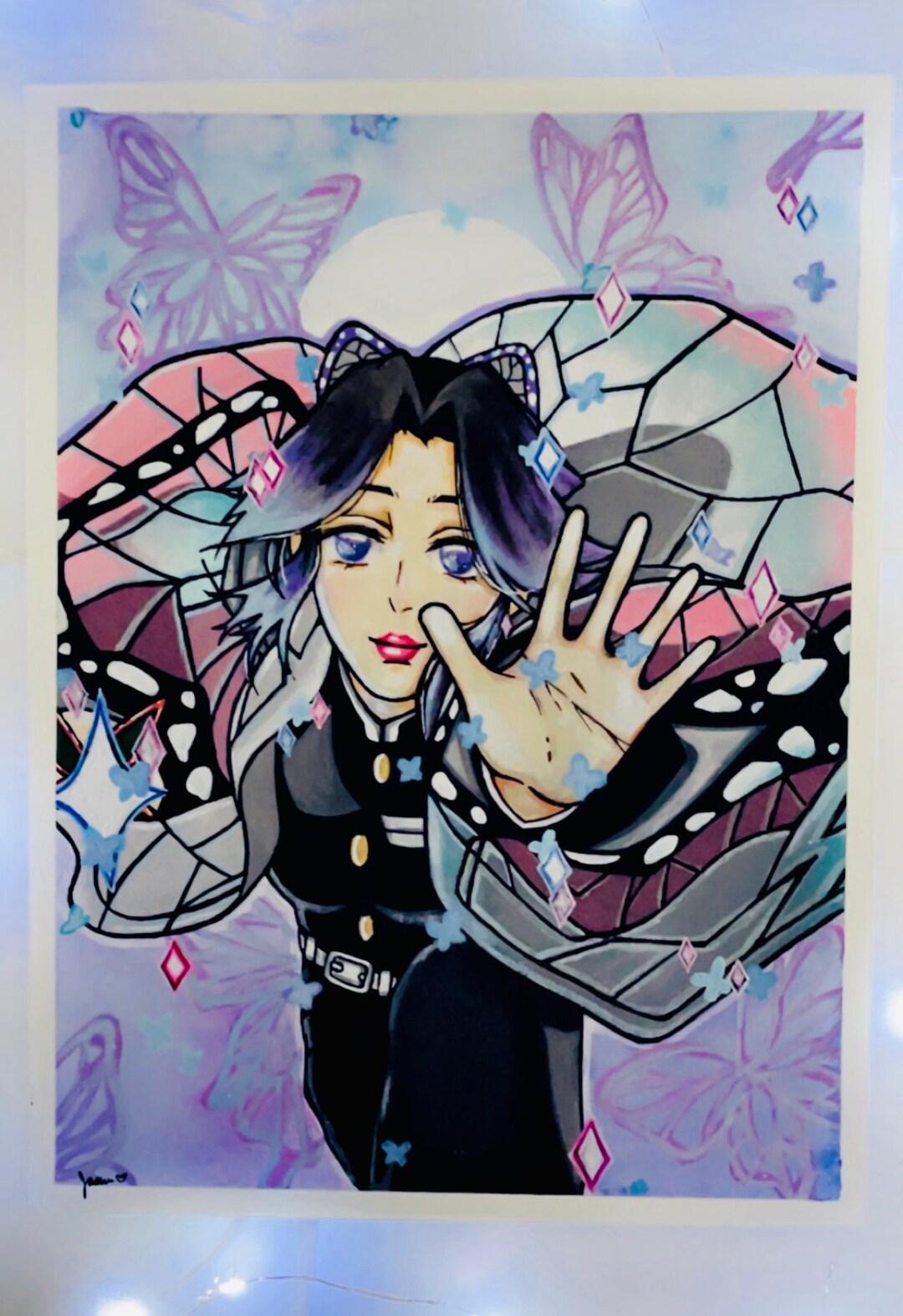 Demon Slayer shinobu, Hand Painted, Acrylic - Etsy