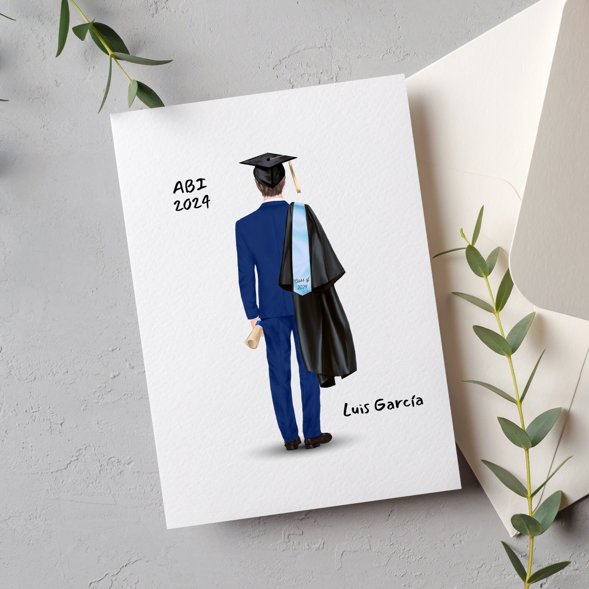 Bachelor Master Abitur 2024 Card Graduation Gift Personalized Name ...