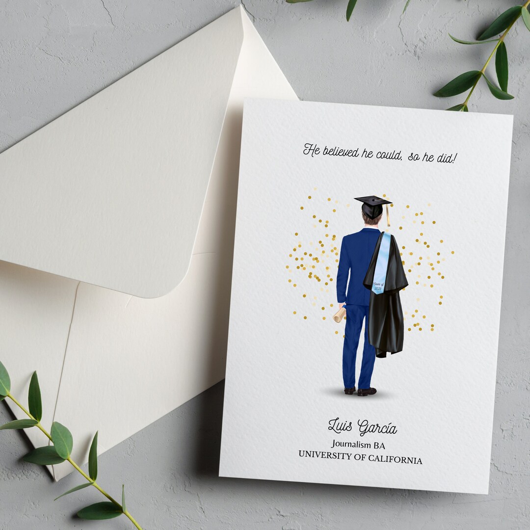 Bachelor Master Abitur 2025 Card Graduation Gift Personalized Name ...