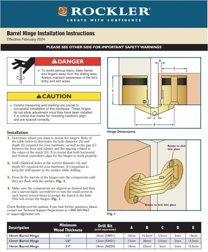 Hidden Barrel Hinge Installation Jig - *for Rockler & SOSS Hinges - Patent Pending - Etsy