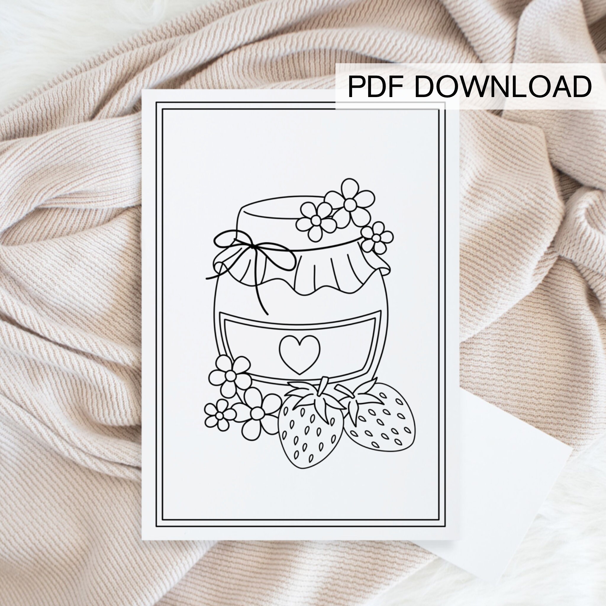 Cottagecore Colouring Page Bundle 1, Cute Coloring Page Coloring in ...