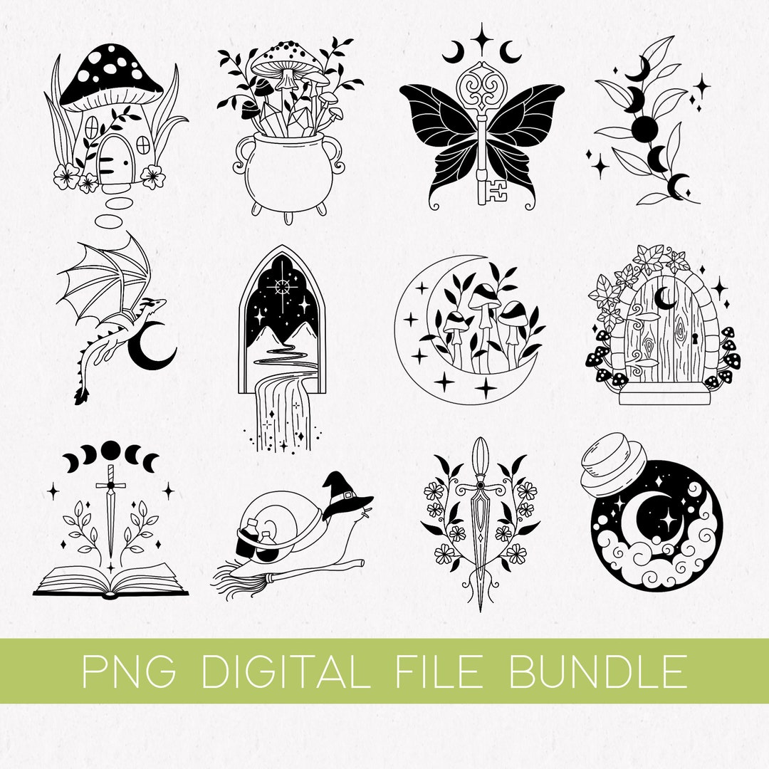 Fantasy PNG Bundle, Magic Png Files, Fairy House Clipart Bundle, Cute ...