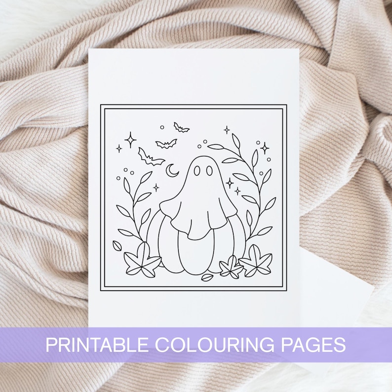 Fall and Halloween Colouring Page Bundle 1, Downloadable Colouring ...