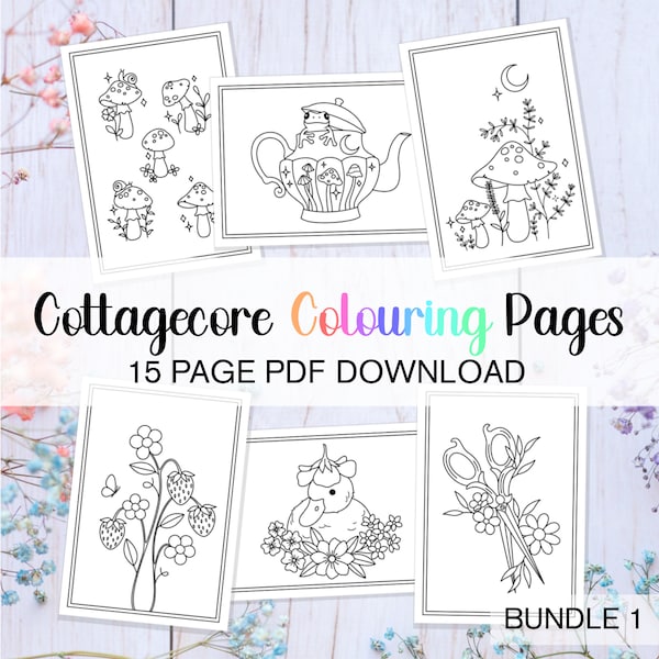 Cottagecore Coloring Pages